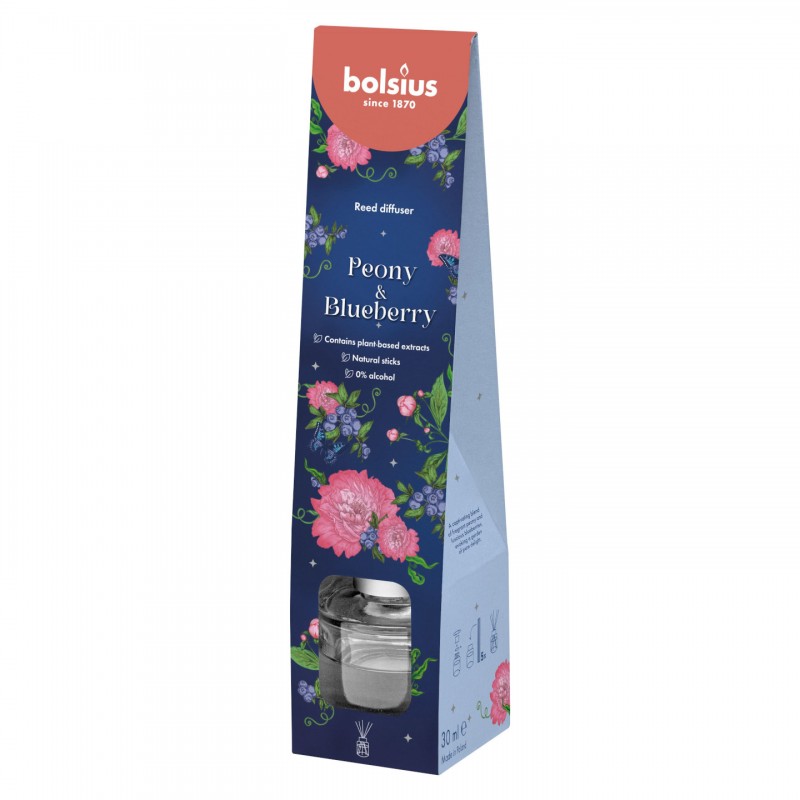 Bolsius Peony & Blueberry fragrance diffuser 30ml